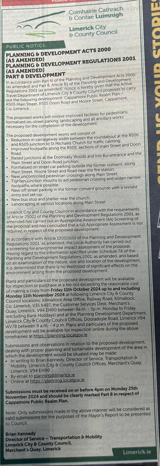 Cappamore Public Realm Plan | Cappamore /An Cheapach Mhór